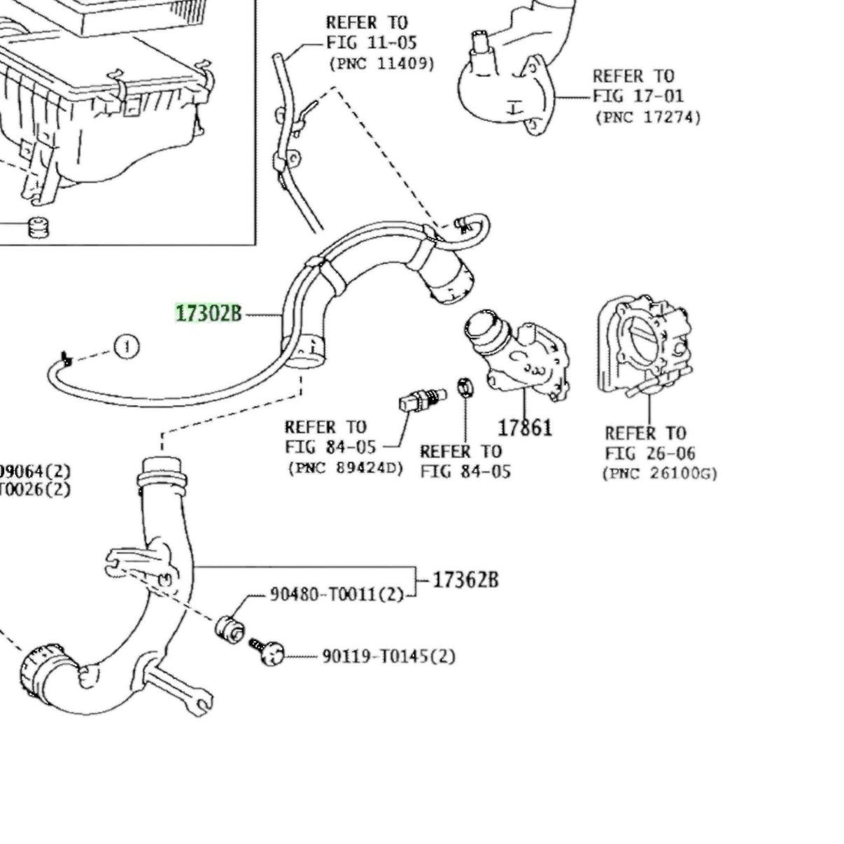 Manguera de intercooler Toyota hilux fortuner 2016 2025 (17341-0e021)( – Auto repuestos Revisa